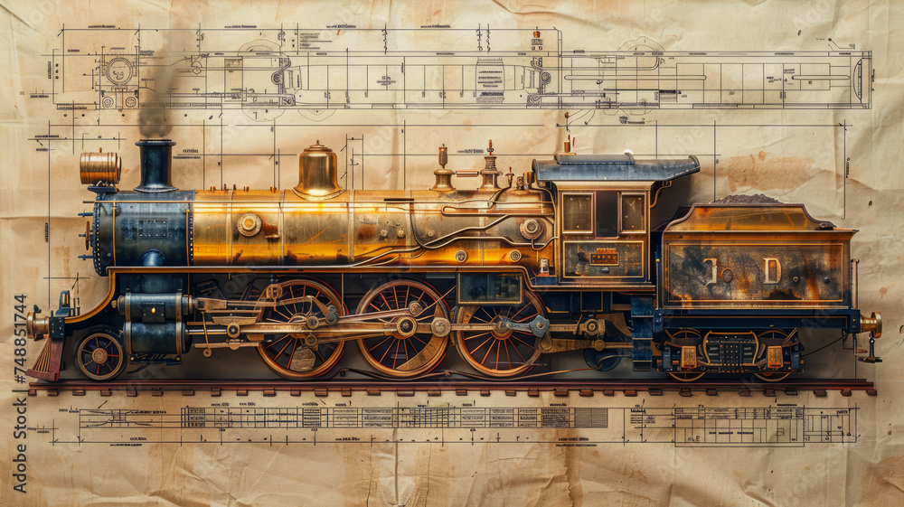 a construction blueprint in an exploded schematic style depicting ...