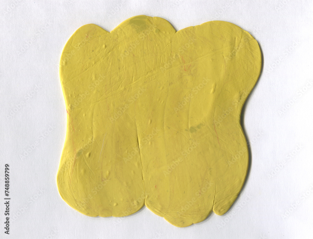 Yellow plasticine texture. Playdough textured background. Abstract ...