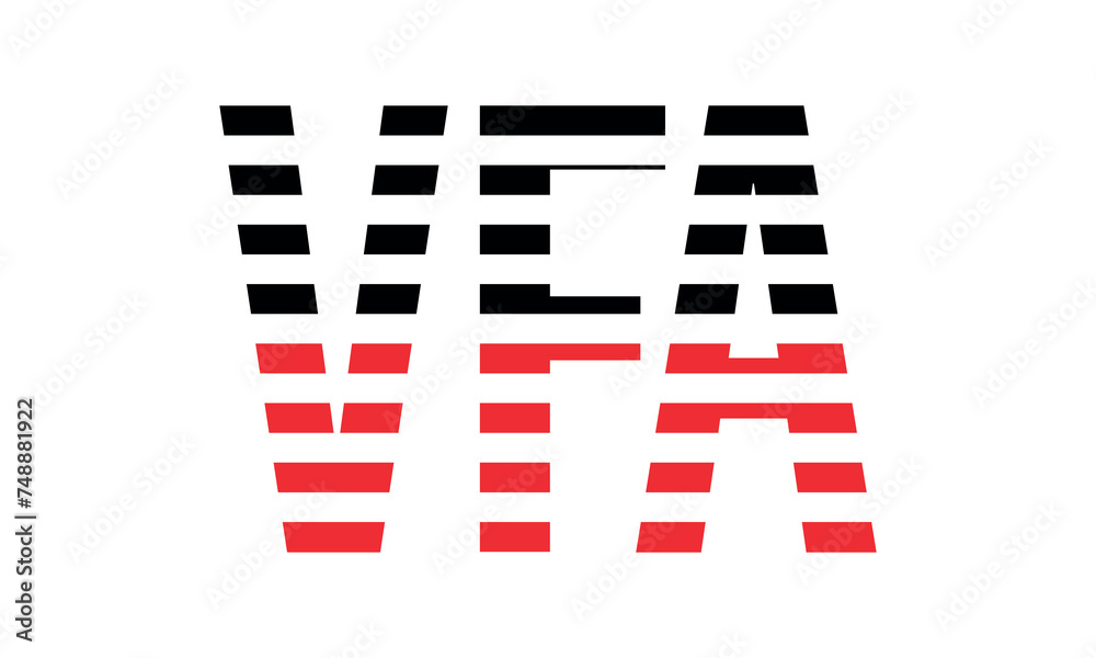 VFA three initial letter iconic line negative space minimal logo design ...