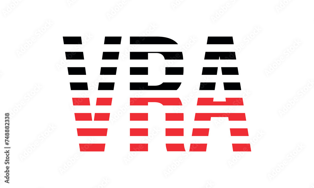 VRA three initial letter iconic line negative space minimal logo design ...