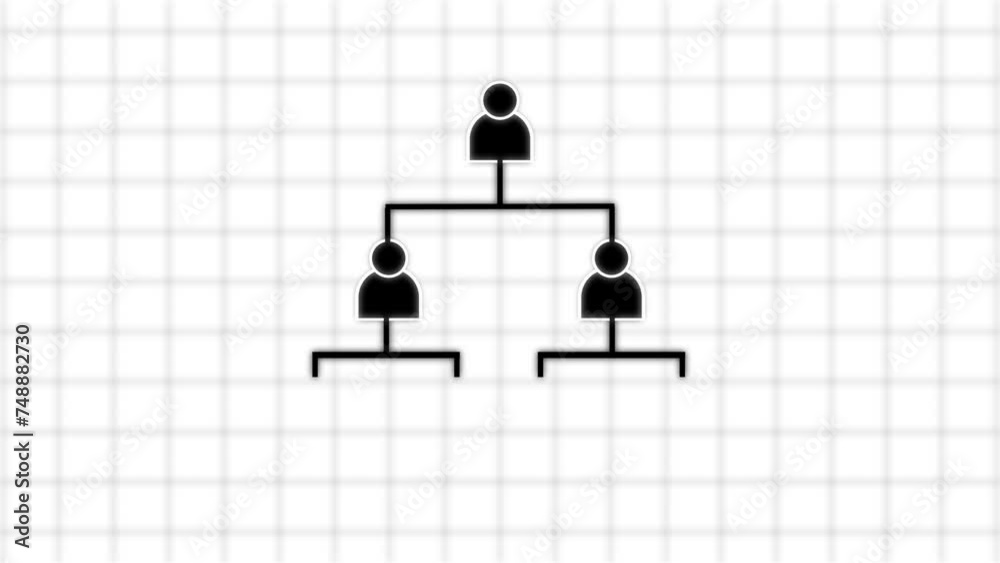 Animated diagram icon.Animated flowchart icon. Work process line ...