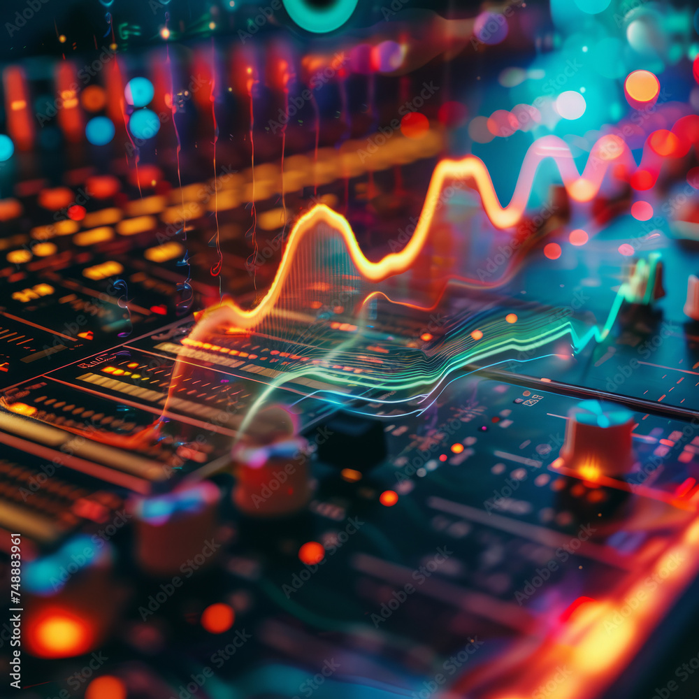 Synthesized Sound Waves, sound wave in a daw computer system Stock ...