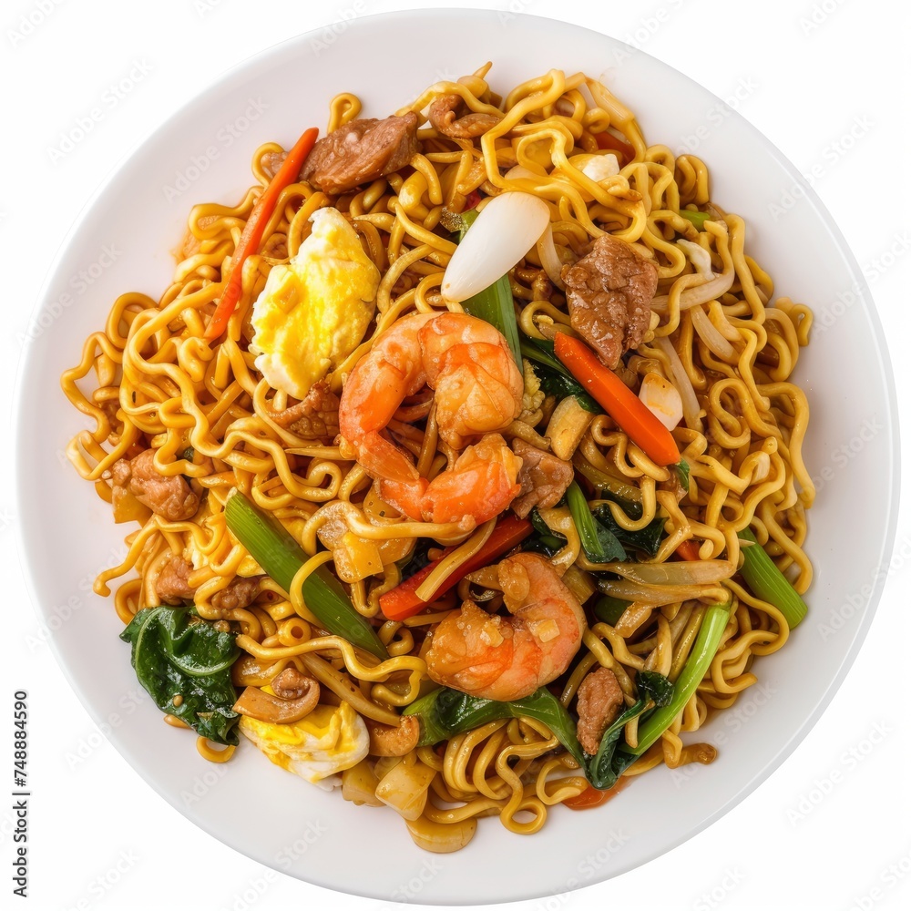 Bakmi Goreng: Stir-fried noodles cooked with vegetables, eggs, and a ...
