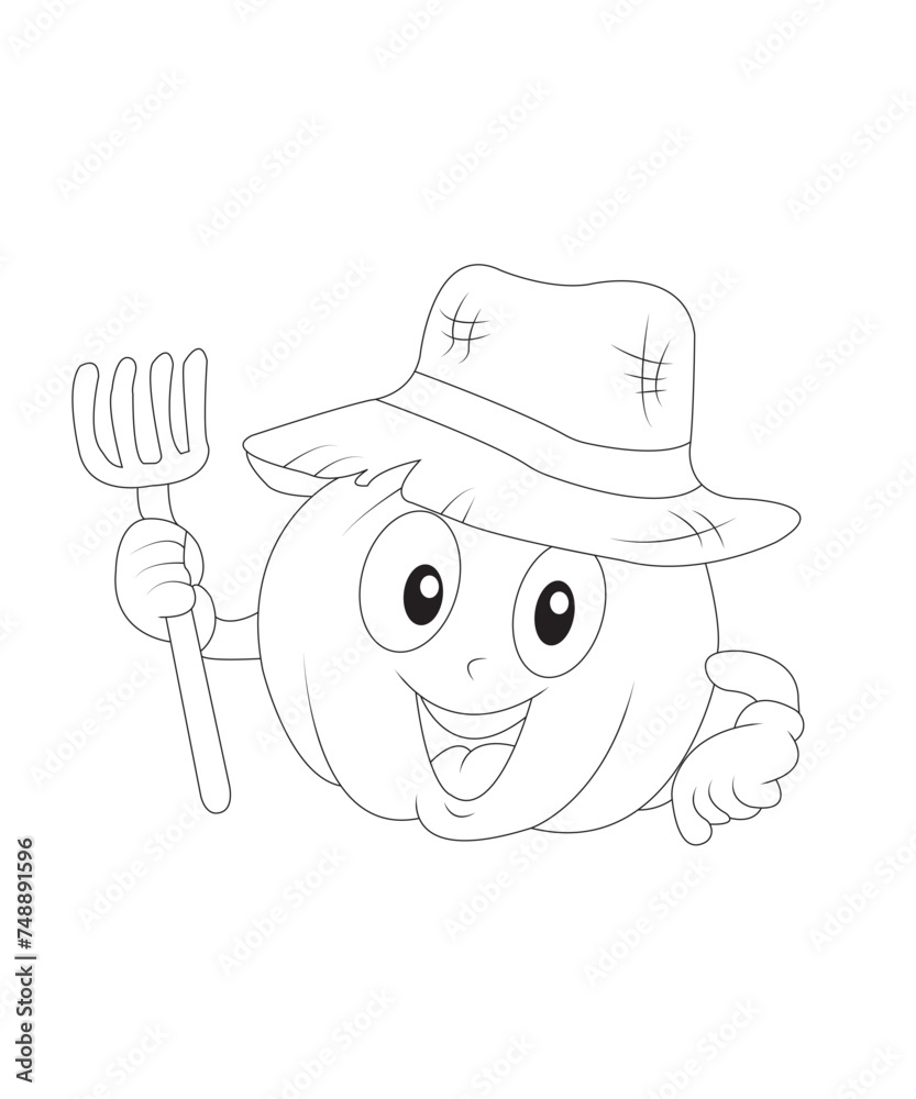 Funny fruits coloring page for kids and adults Stock Vector | Adobe Stock