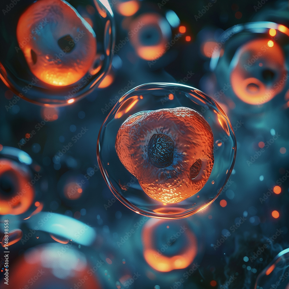 Microscopic photo of cells, anthropomorphic form, biomorphic 5 Stock ...