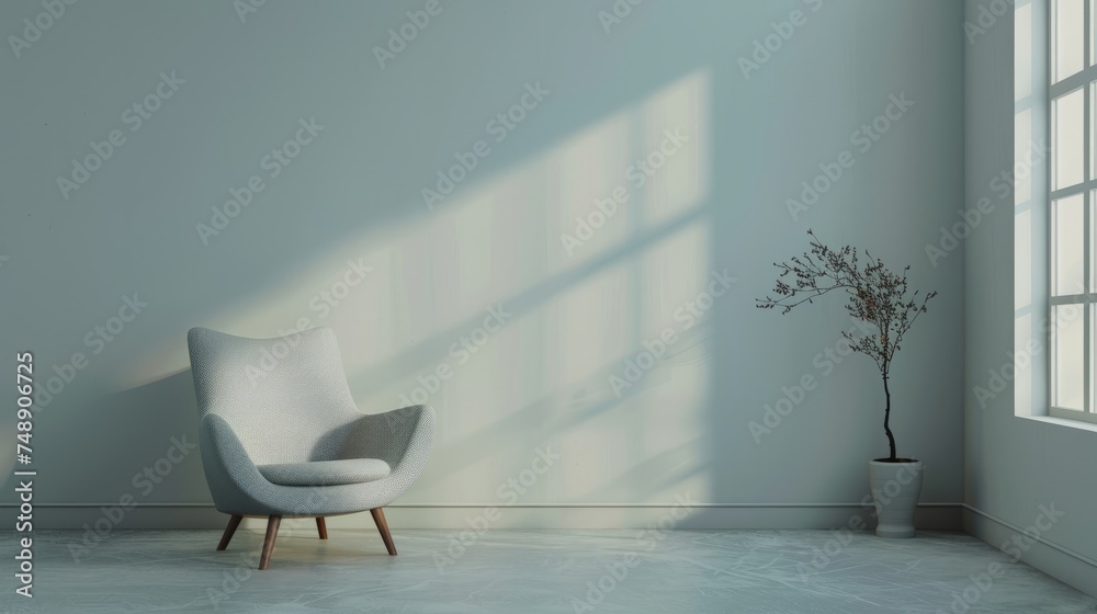A blank empty room interior background featuring a minimalist design ...