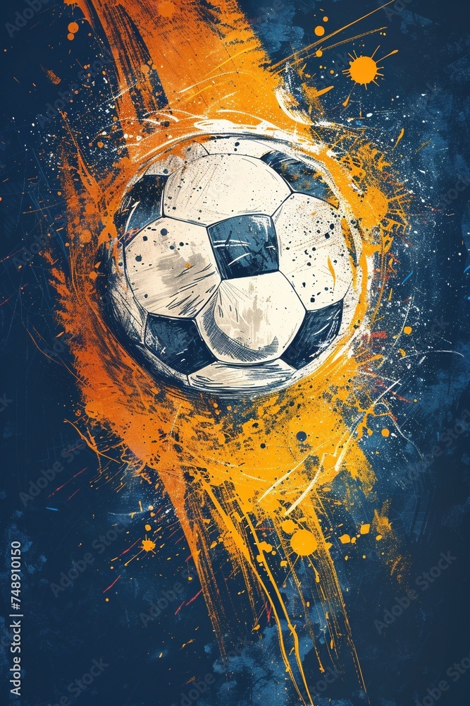 banner design for football tournament orange and blue color scheme ...