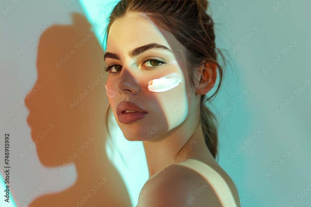 Facial lipids skin care cream. Skincare treatment products: jasmine oil ...