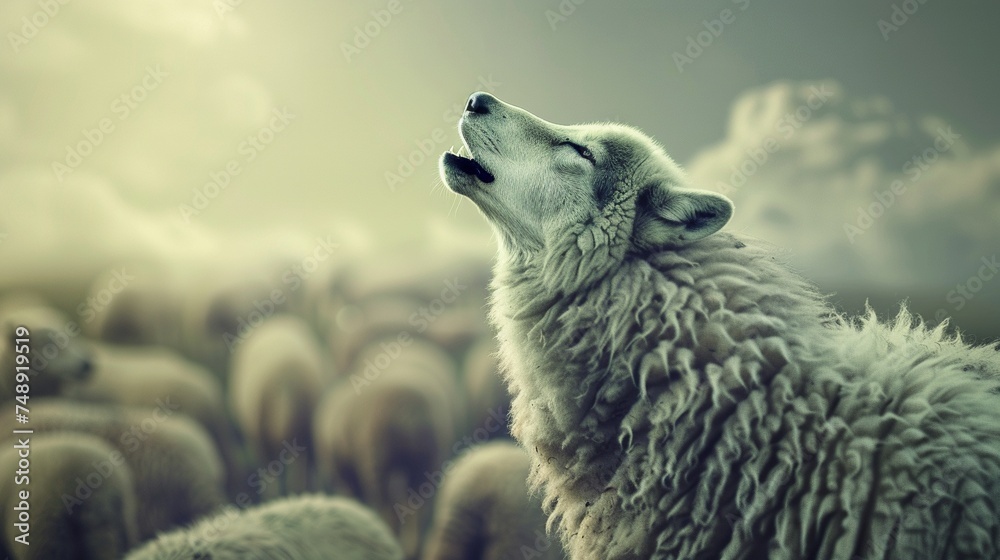 A wolf in sheep's clothing, concept of pretending harmless but ...