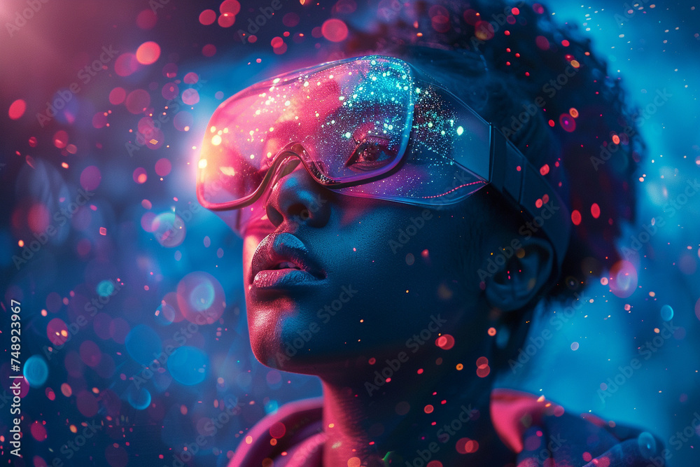 Editorial photography style showcasing an individual with vivid ...