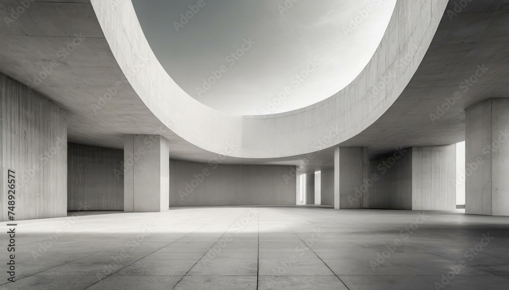 Empty abstract architecture building in minimal concrete design with ...