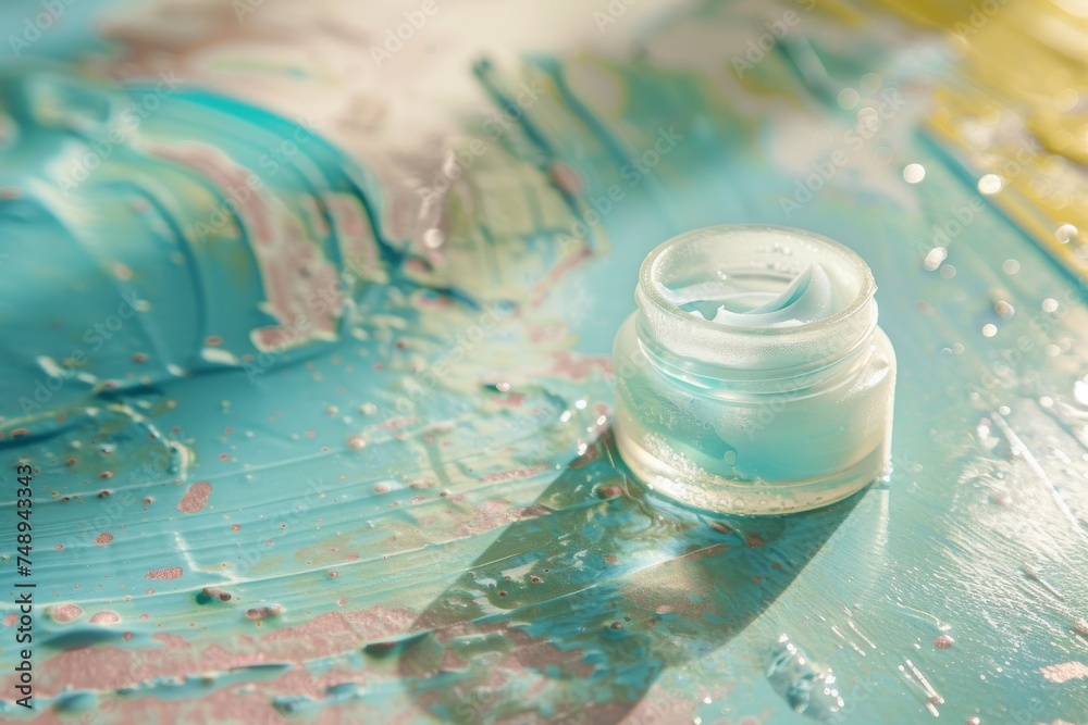 Facial one person skin care cream. Skincare treatment products: age ...