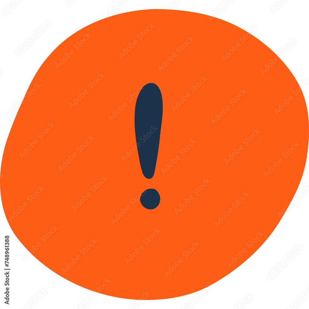 Vetor de Cute colorful hand drawn mark of exclamation point in checkbox ...
