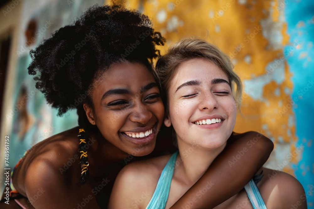 Portrait capturing the essence of Gen Z friends, showcasing diversity ...