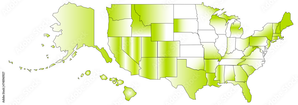 USA 50 States Map (Land Only) Stock Vector | Adobe Stock
