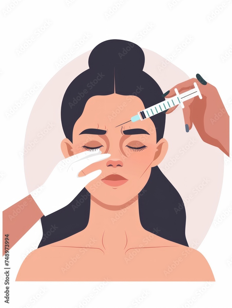 Pastel Colors Illustration of Botox Injection for Migraine Prevention ...
