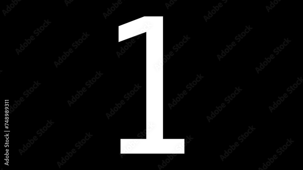 Moving down Cartoon Number pack animation black background. flat design ...