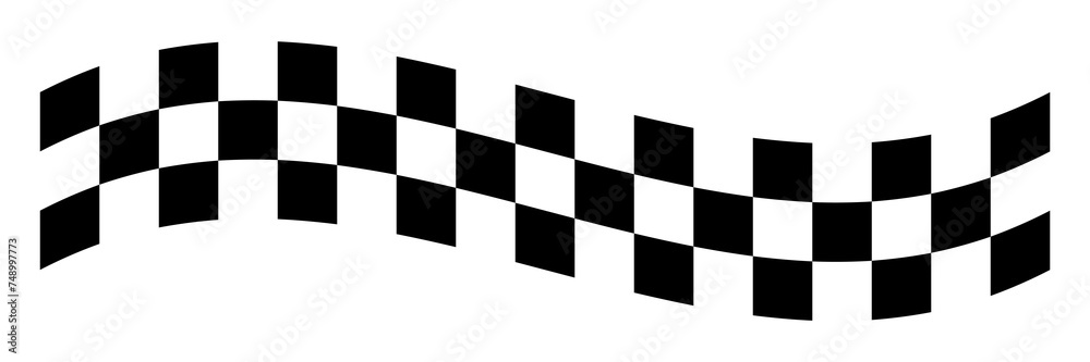 Black and white checker pattern vector illustration. Wavy chess board ...