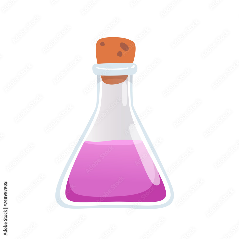 Laboratory glass beaker vector illustration. Lab chemistry test. Flask ...