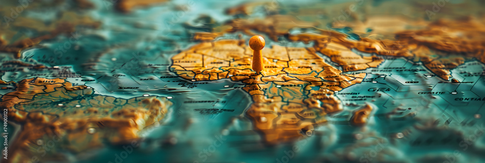 water drops,A Close-up View of a Map with a Pin Marking a Specific ...