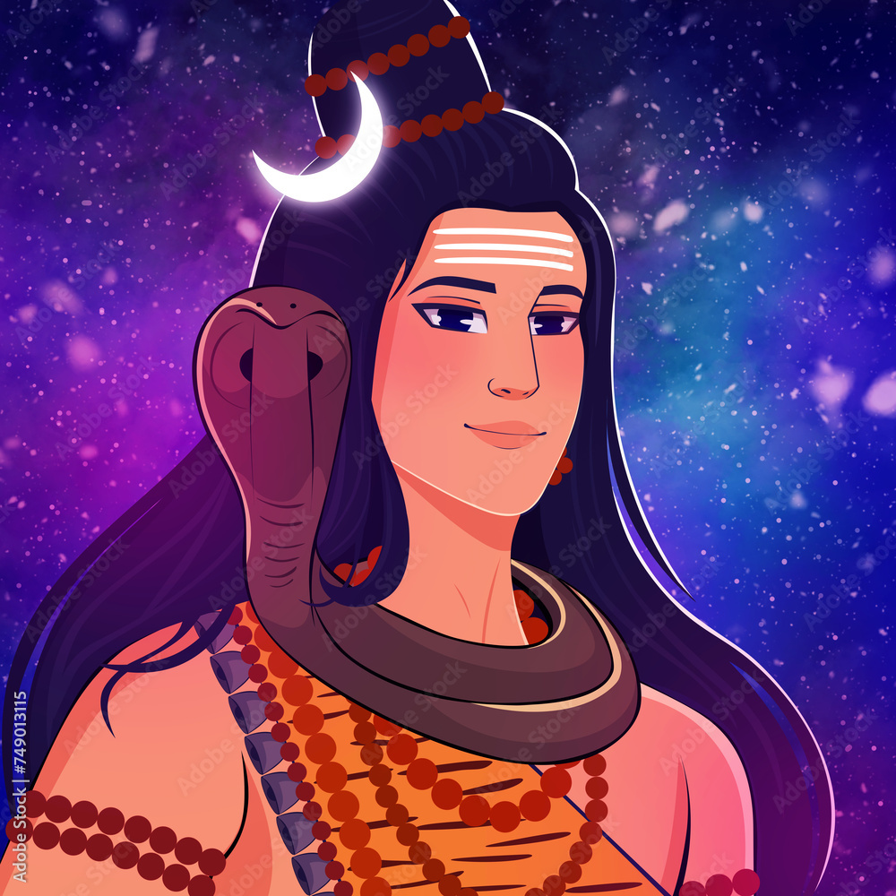 Mahadev Vector Art. Lord Shiva Vector Art and illustration, Beautiful ...