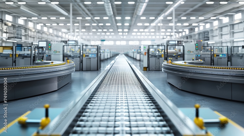 modern automated factory assembly line empty conveyor belt for ...