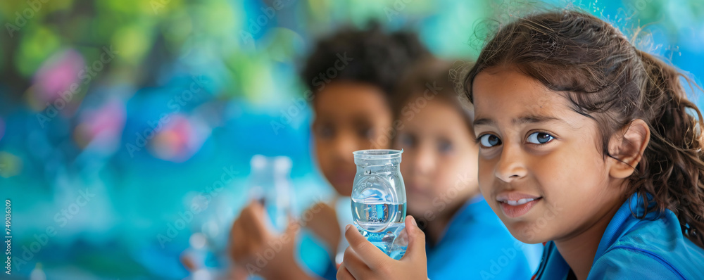 Children learning about water conservation through school based clean ...