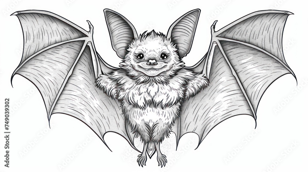 Bat Animal Coloring Page for Kids Stock Vector Image & Art Stock ...