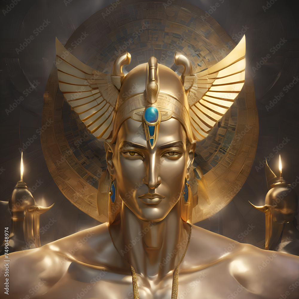 golden Thoth Trismegistus, Hermes,- Egyptian god. Egypt mythology ...
