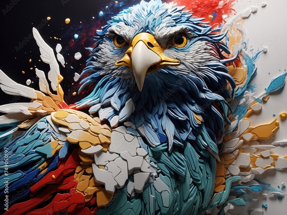 "Celestial Soar: AI-Enhanced Eagle Art in a Chromatic Flight of ...