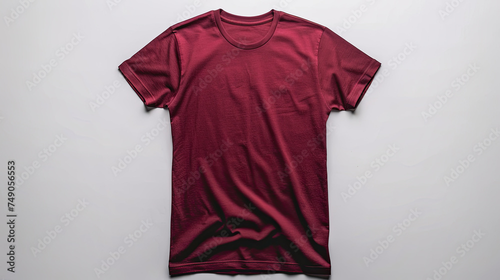 Maroon Blank T-shirt for Mockup Isolated on White, maroon or red t ...