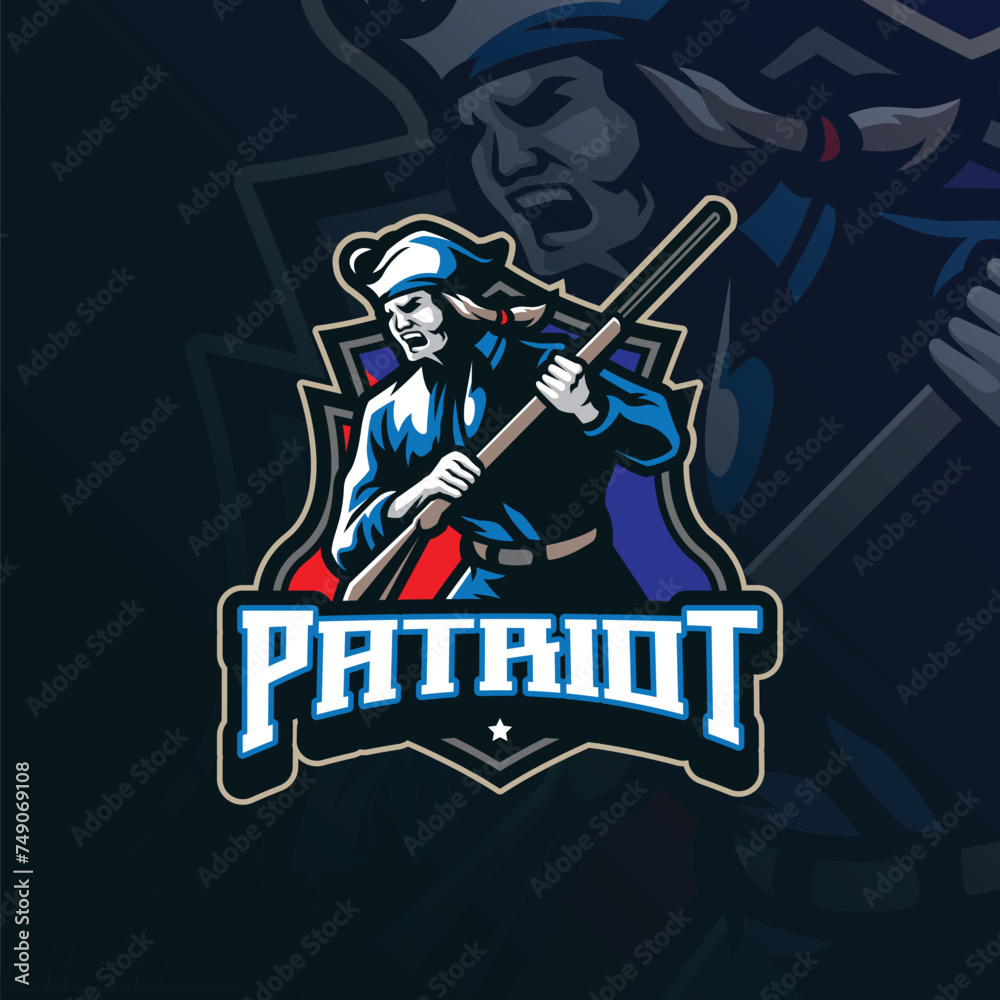 Patriot mascot logo design vector with modern illustration concept ...