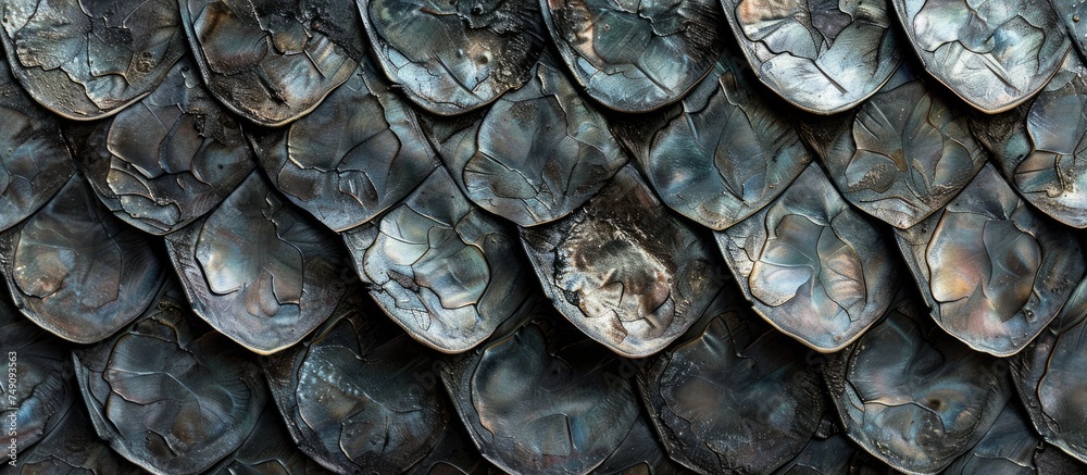 Detailed shot capturing the intricate pattern and texture of a snakes ...