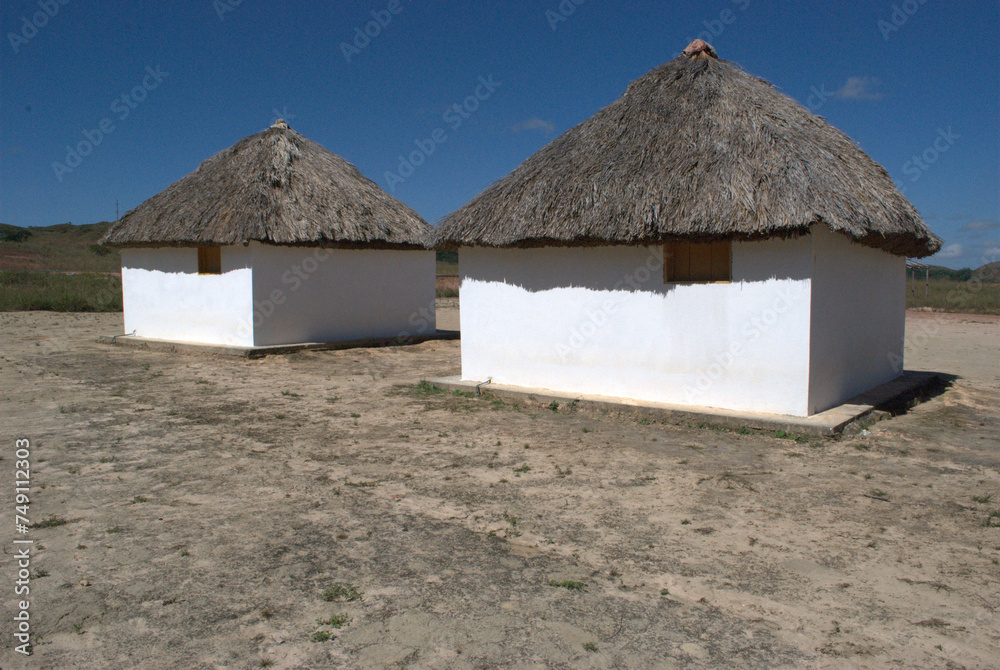 Las tipicas casas de los habitantes de la Gran Sabana.,chozas,techo de ...