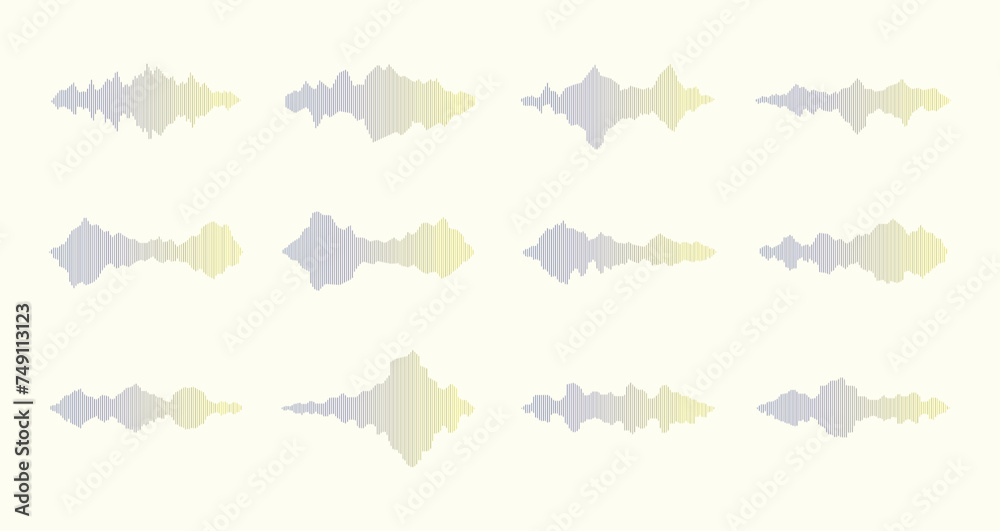 Gradient Color Sound Waves Isolated on White Background. Abstract Music ...