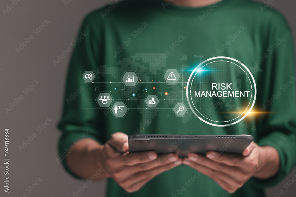 Risk management concept. Risk control and management strategies for ...