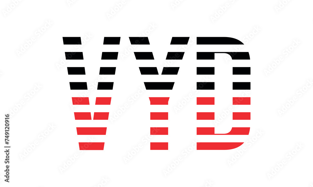 VYD three initial letter iconic line negative space minimal logo design ...