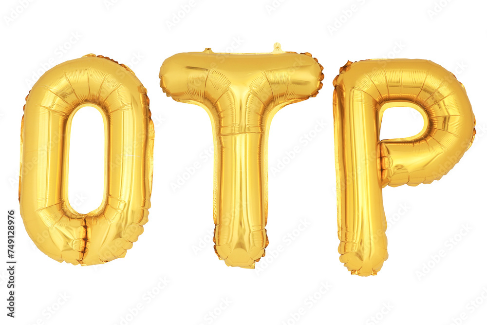 Gold Letters OTP on isolated background.png Stock Illustration | Adobe ...