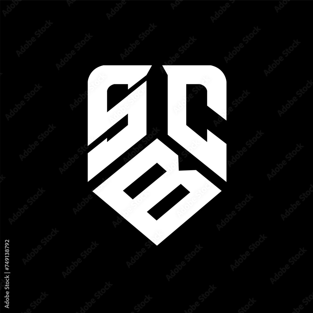 SCB letter logo design on black background. SCB creative initials ...