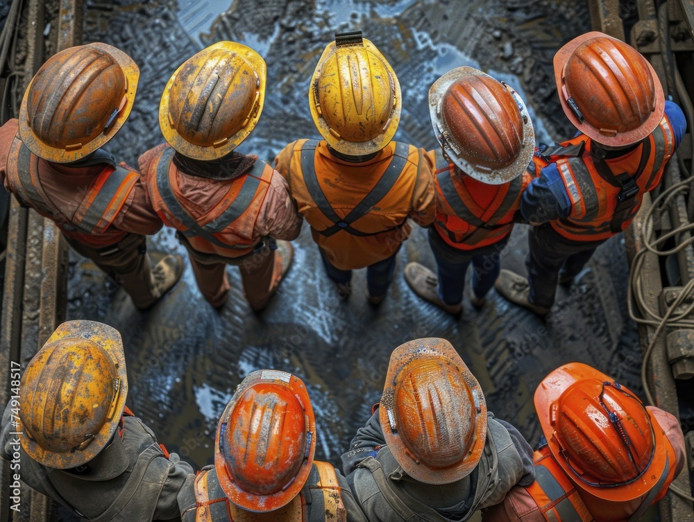 Team gathers for safety briefing, highlighting protocols, reinforcing ...