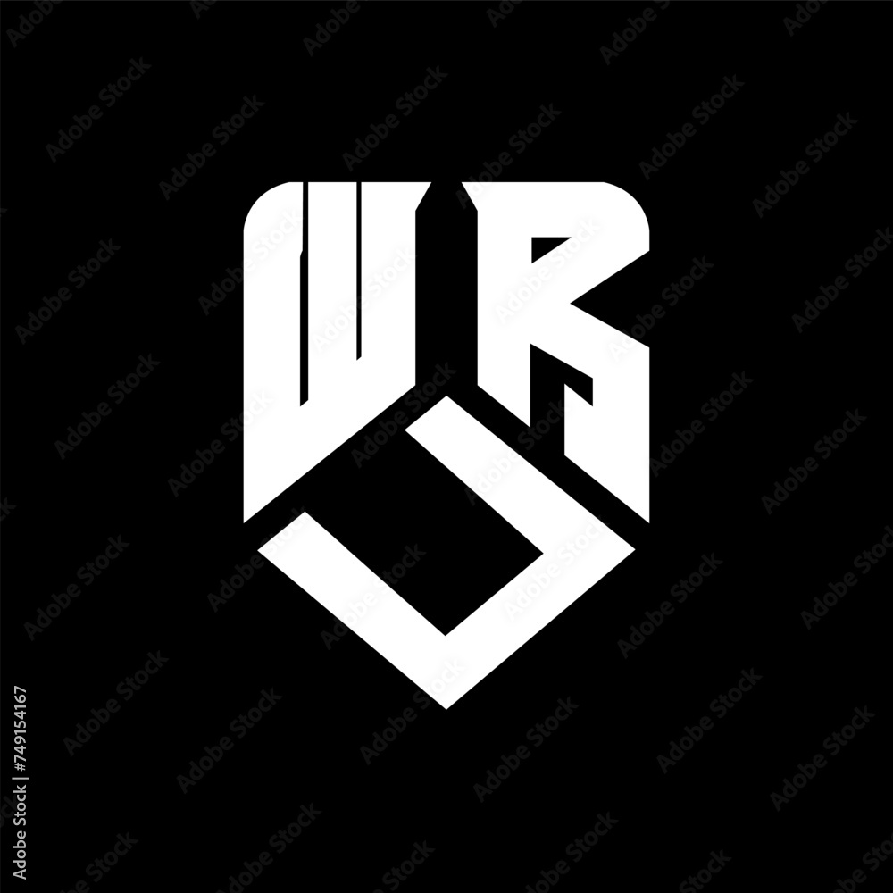 WUR letter logo design on black background. WUR creative initials ...