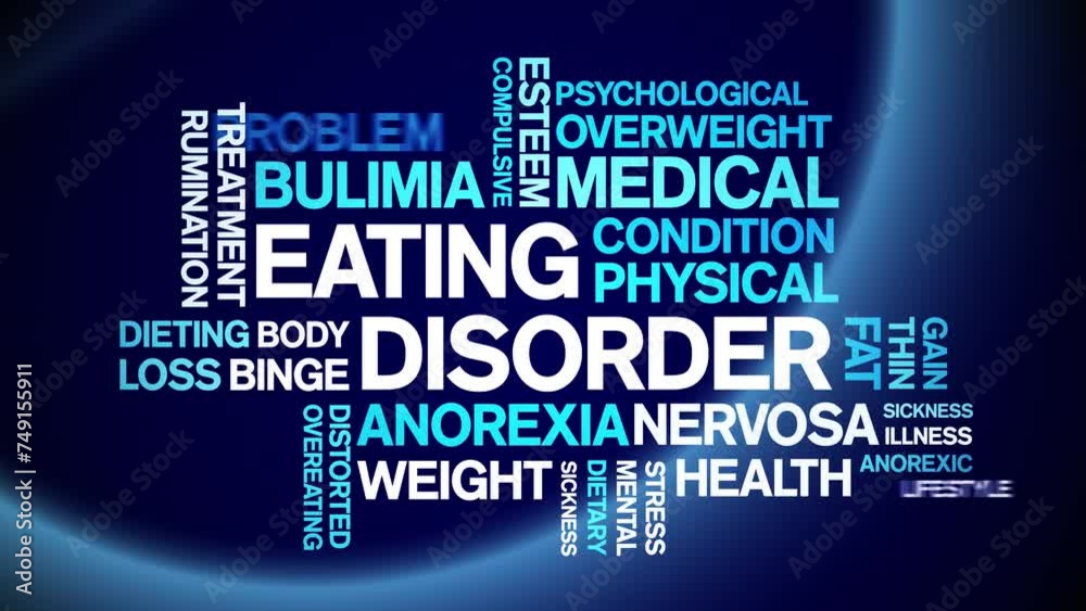 Eating Disorder animated word cloud;text design animation tag kinetic ...