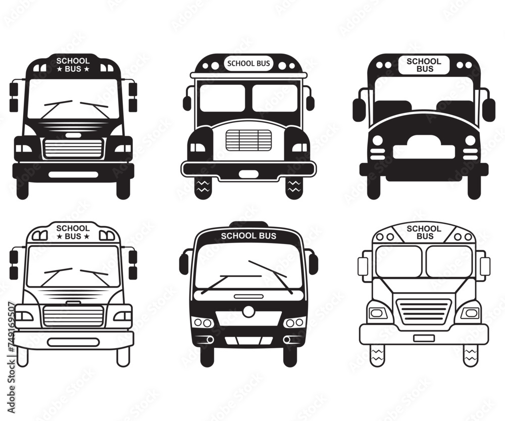 Vetor de School Bus Vector, versions! Cricut cut, layered files ...