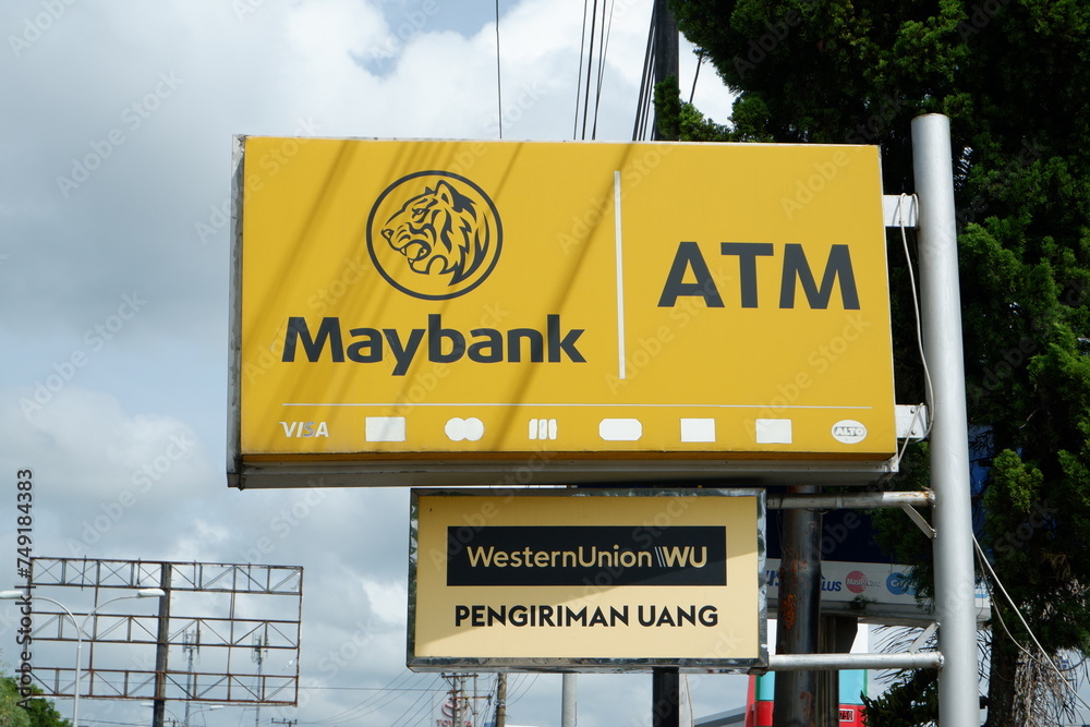 maybank bank symbol. Bontang, East Kalimantan, Indonesia. March 03 2024 ...