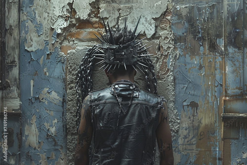 Amidst the ruins of conformity, the punk lord emerges, a symbol of ...