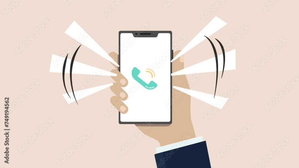 Phone call, receive incoming call, animated footage of incoming call on ...