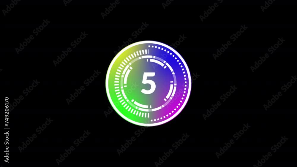 10 second countdown timer animation with transparent background. 10 seconds countdown timer ...