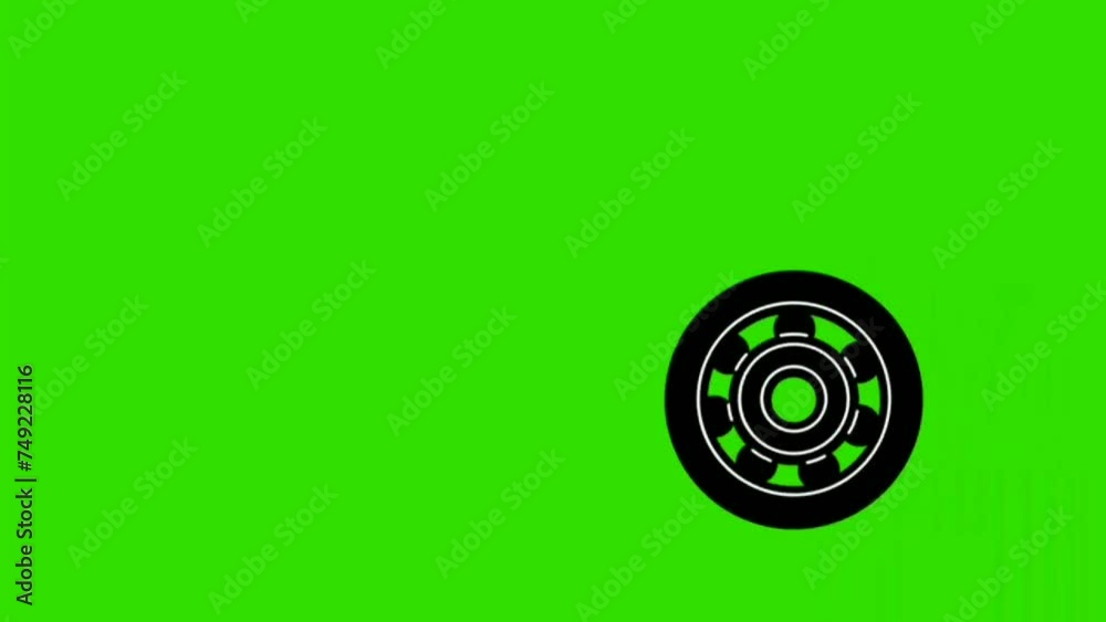 Animated video of a spinning wheel with a green screen background Stock ...