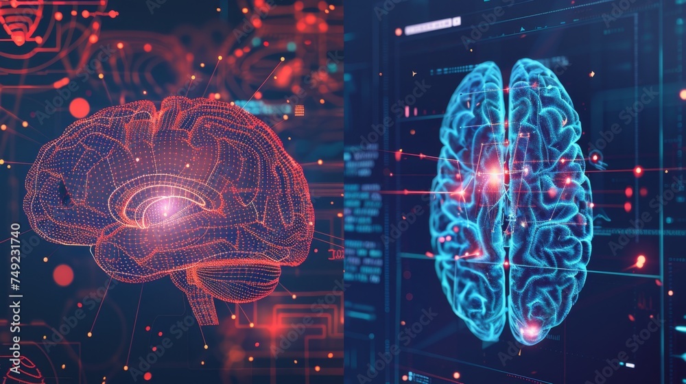Brain Activity Heatmap & Health Vitals: Neural Connections Infographic ...