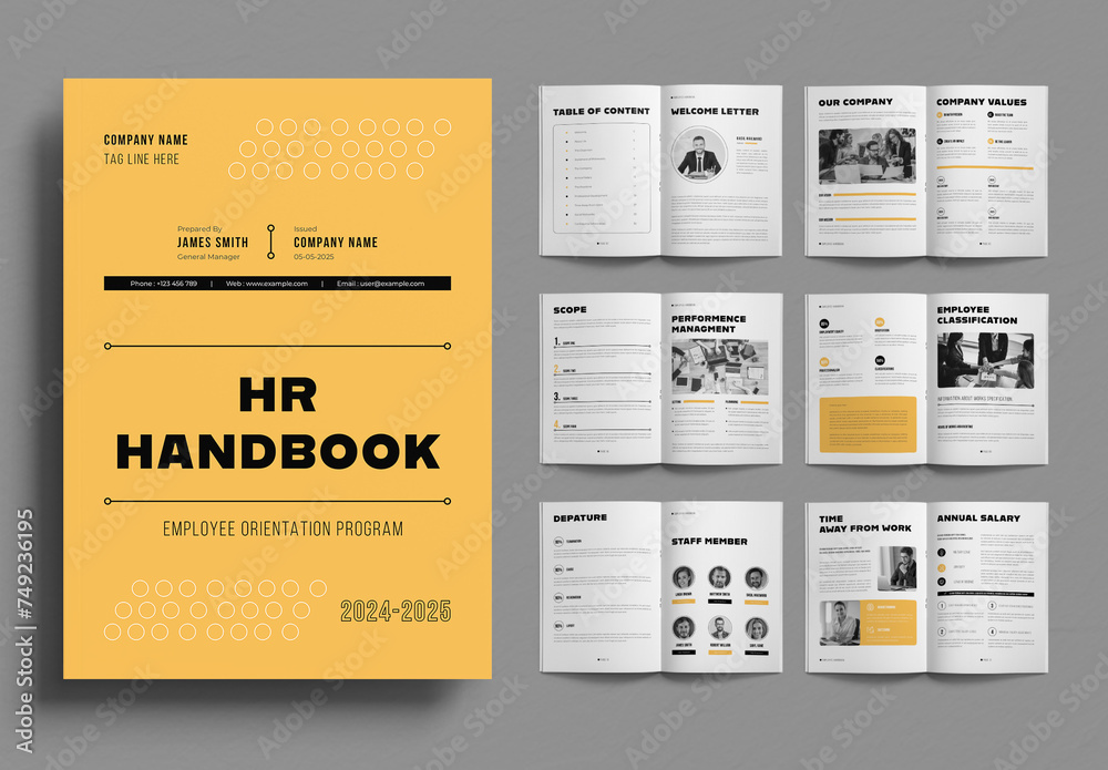 Employee Handbook Brochure Layout Stock Template | Adobe Stock